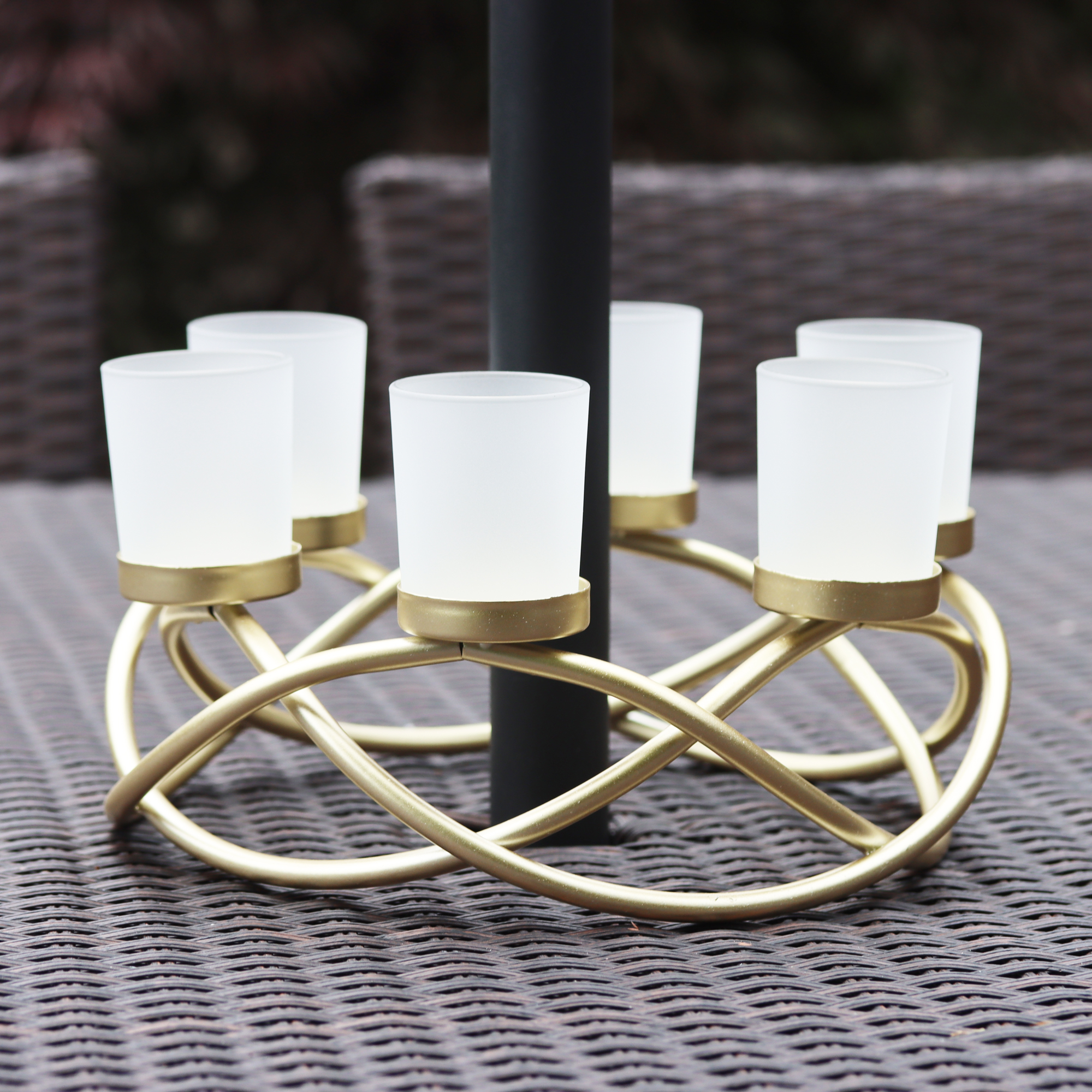 Wholesale Gold Round Candle Holder Table Centerpiece - Frosted Cups ...