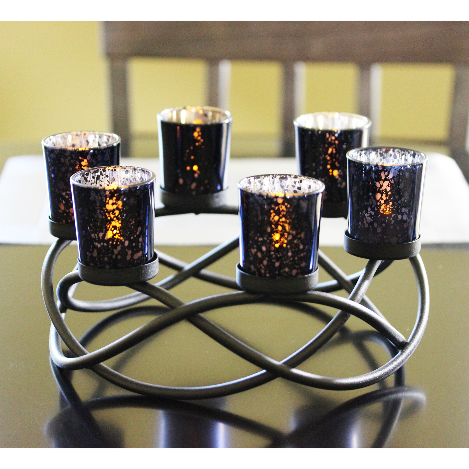 Wholesale Round Candle Holder Table Centerpiece - Black Cups - Buy ...